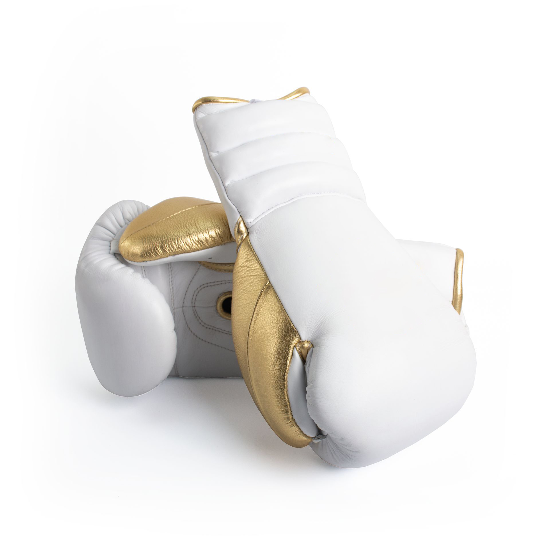 Boxing Gloves Lace Up - White/Gold - Wholesale Boxing Gear